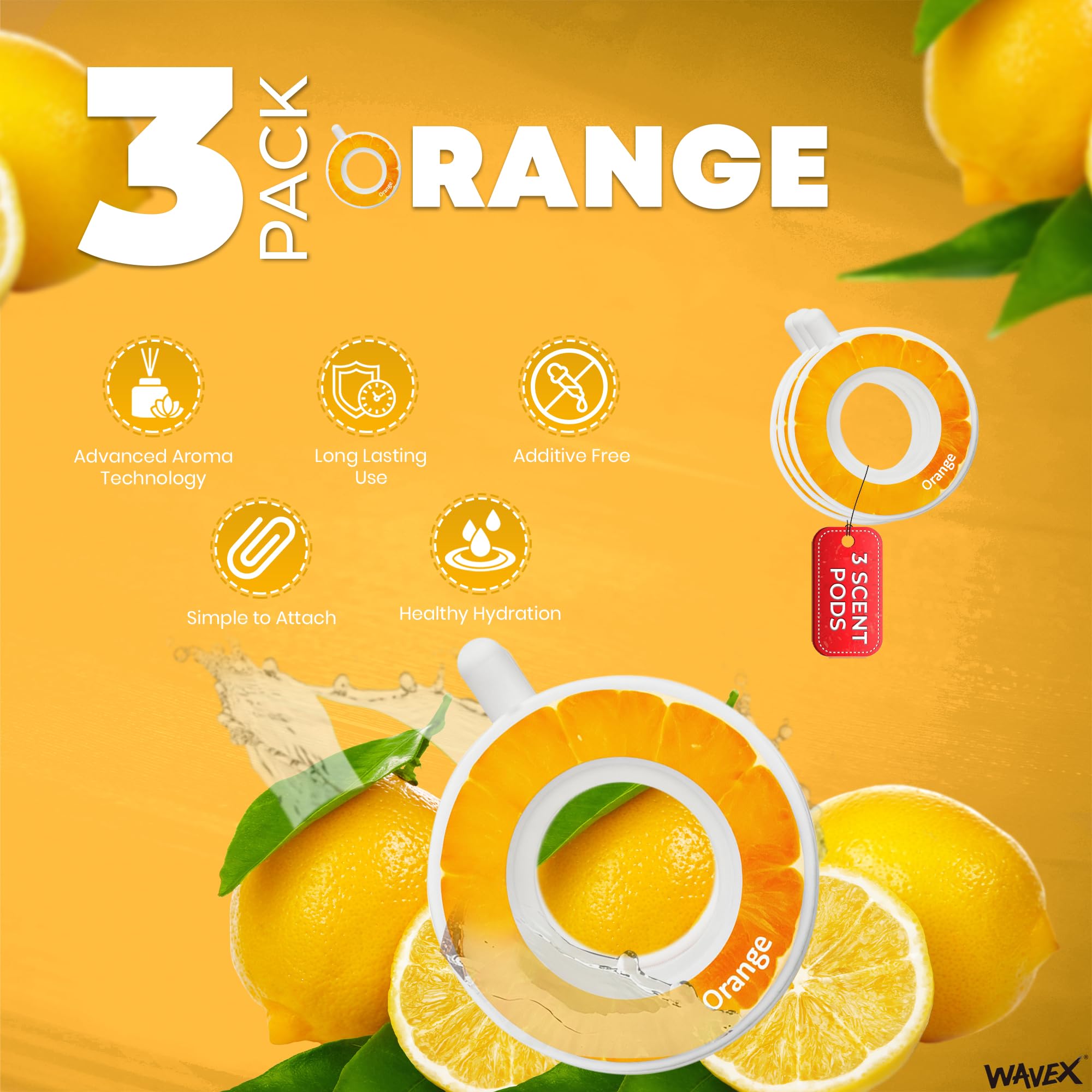 Water Bottle With Flavor Pods And Smell Rings For Fragrance | WAVEX